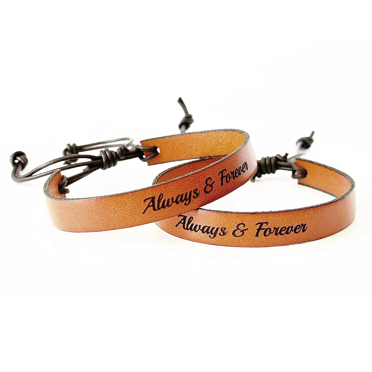 Adjustable Matching Leather Bracelets for Couple Custom Personalized G ...